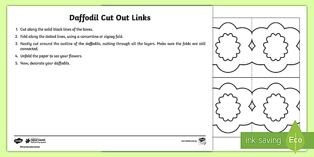 Daffodil Cut Out Links Paper Craft