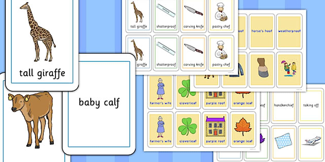 Dyslexic Three Syllable Final 'F' Sound Playing Cards