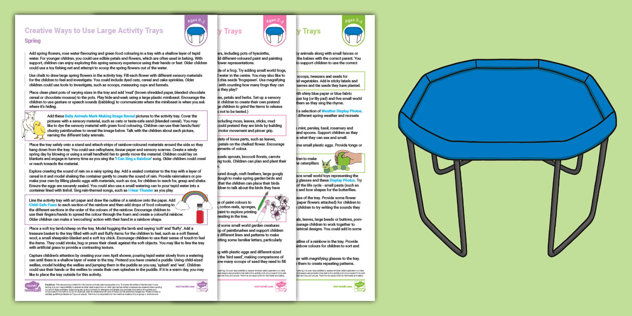 EYFS Ages 0-5 Spring Large Activity Trays Planning Pack