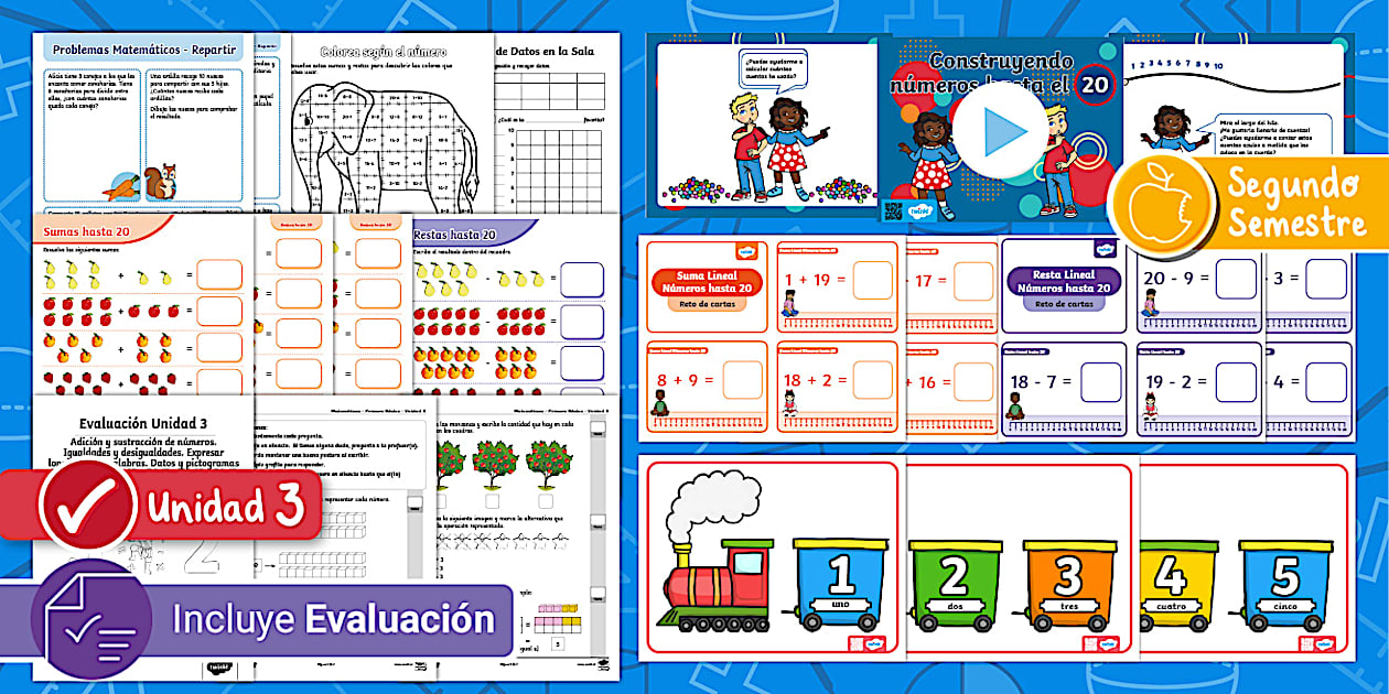 Pack Matemáticas: 1º - Unidad 3 (teacher made) - Twinkl