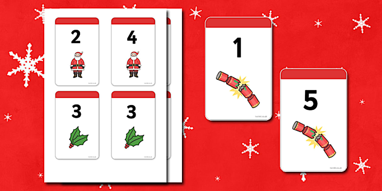 Christmas Number Bonds to 6 Matching Cards - Twinkl
