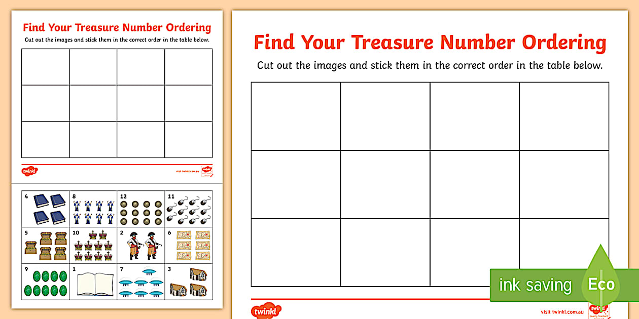 Storybook Number Ordering Worksheet (teacher made) - Twinkl