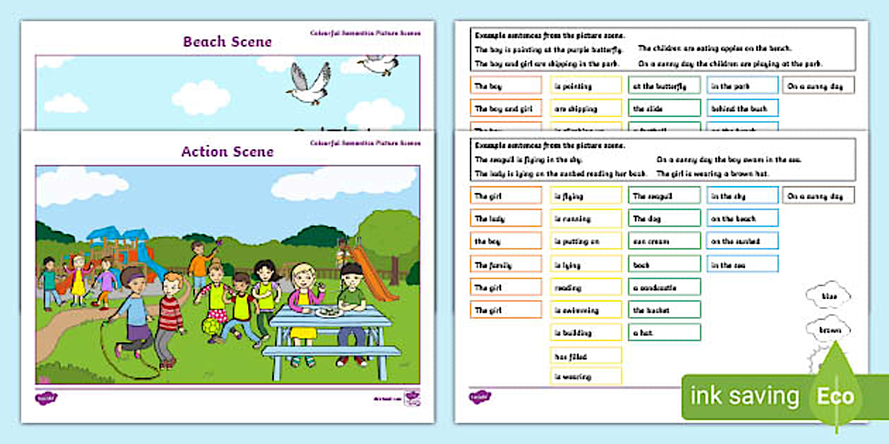 Colourful Semantics Picture Scenes (teacher made) - Twinkl