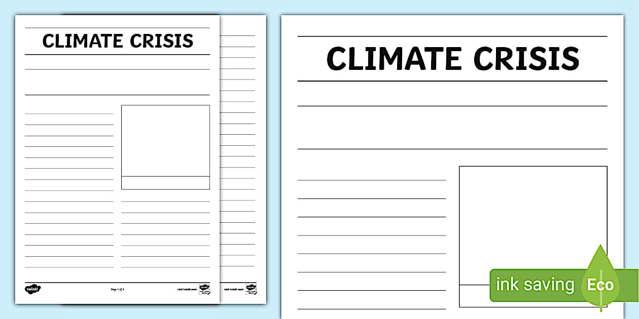 Climate Change Newspaper Report Worksheet