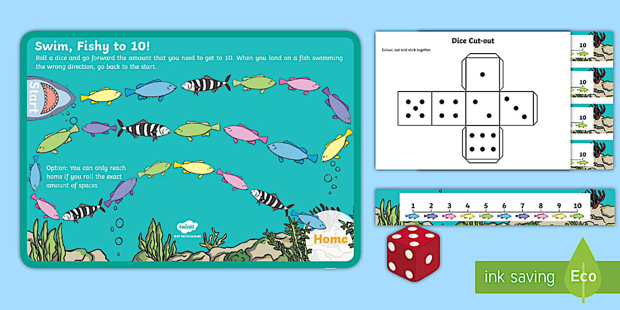 Swim Fishy to 10! Addition Board Game (teacher made)