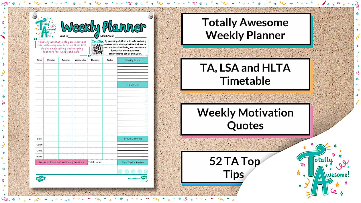 Teaching Assistant Weekly Planner (Teacher-Made) - Twinkl