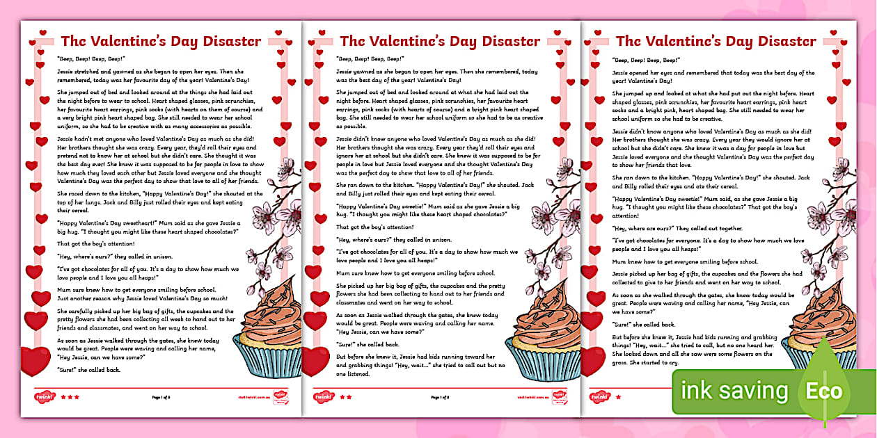The Valentine's Day Disaster | Differentiated Reading Comprehension