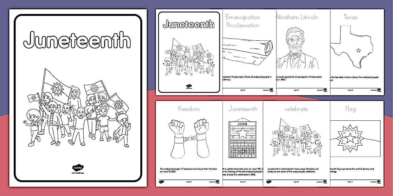 Juneteenth Trace and Color Activity Booklet for K-2nd Grade