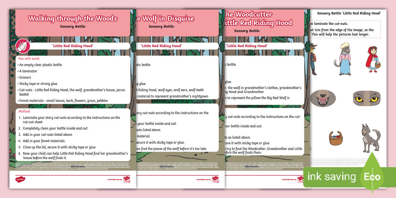 Little Red Riding Hood Sensory Bottles - Twinkl