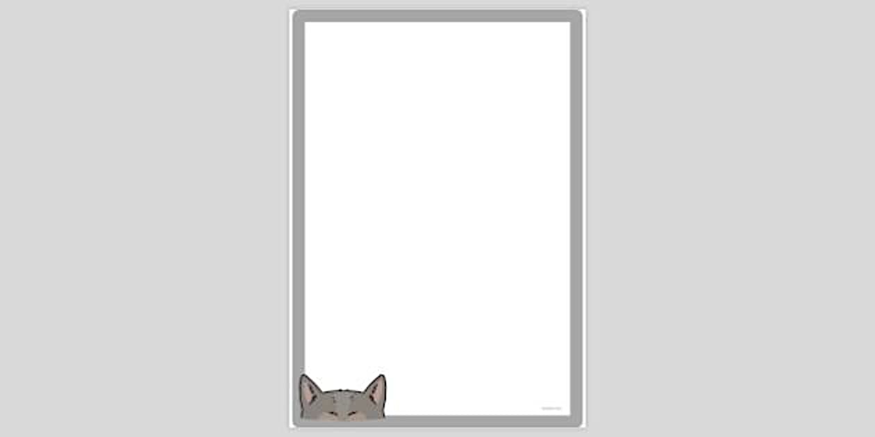Simple Blank Wolf Ears Page Border | Page Borders | Twinkl