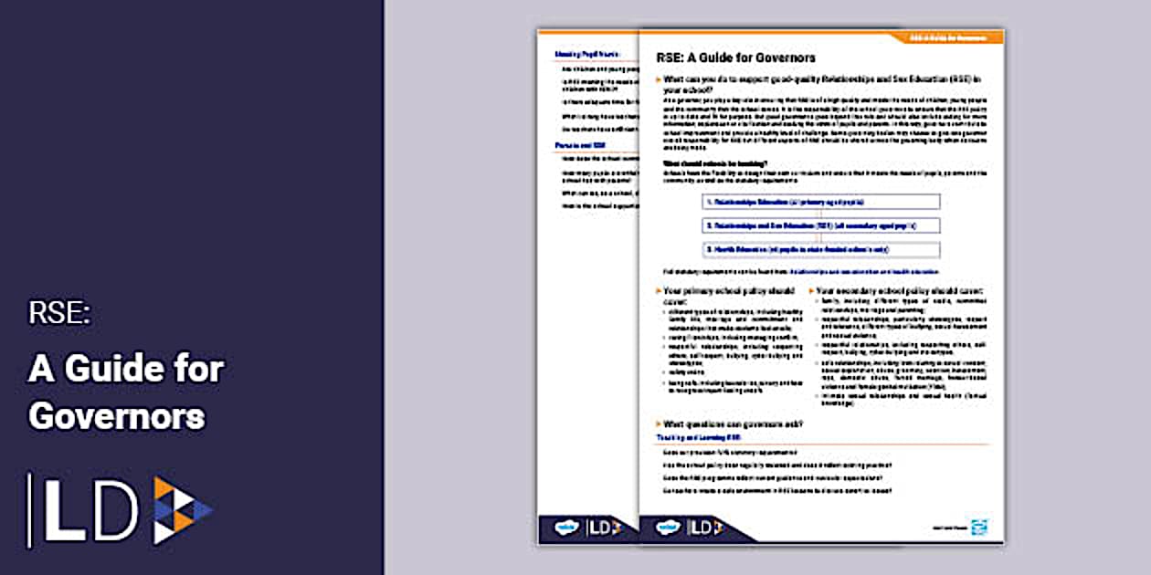 RSE: A Guide for Governors (teacher made) - Twinkl