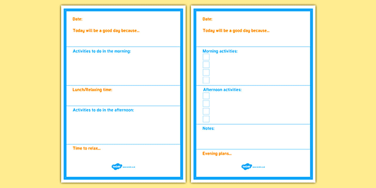 Editable Daily Planner Alternative Checklist - Twinkl