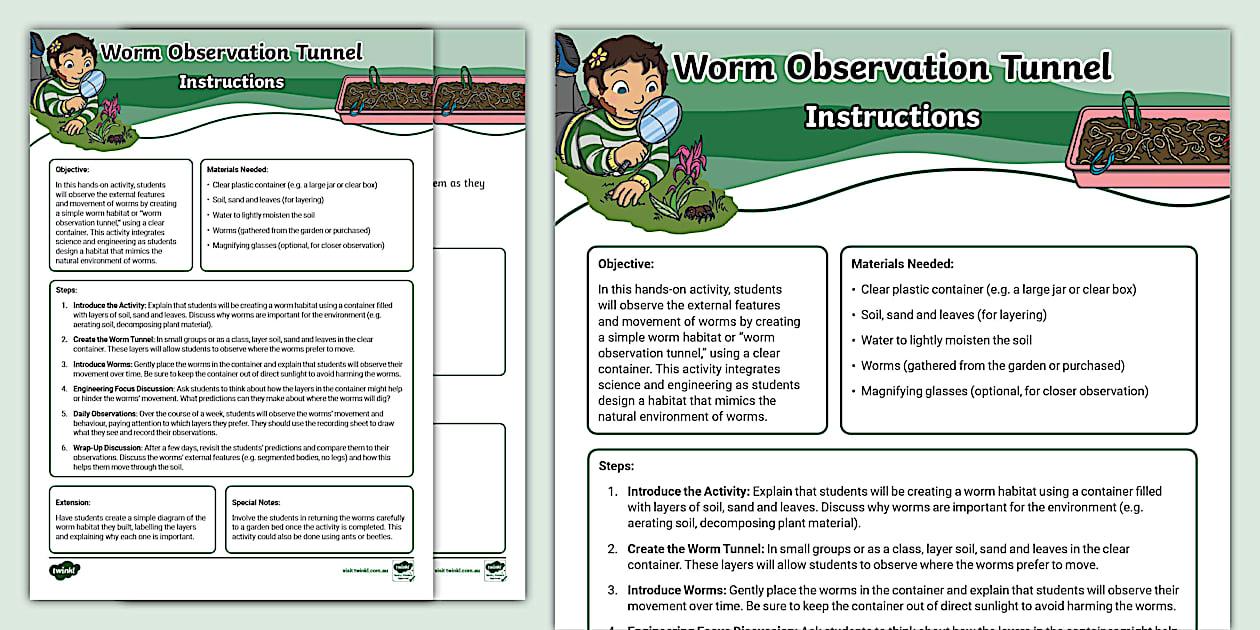 STEM Outdoors: Worm Observation Tunnel (Teacher-Made)