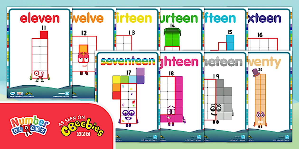 FREE! - 👉 Numberblocks 11-20 Words Display Posters
