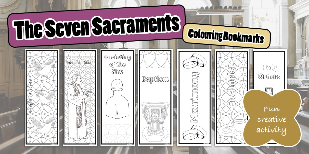 * NEW * The Seven Sacraments Colouring Bookmarks