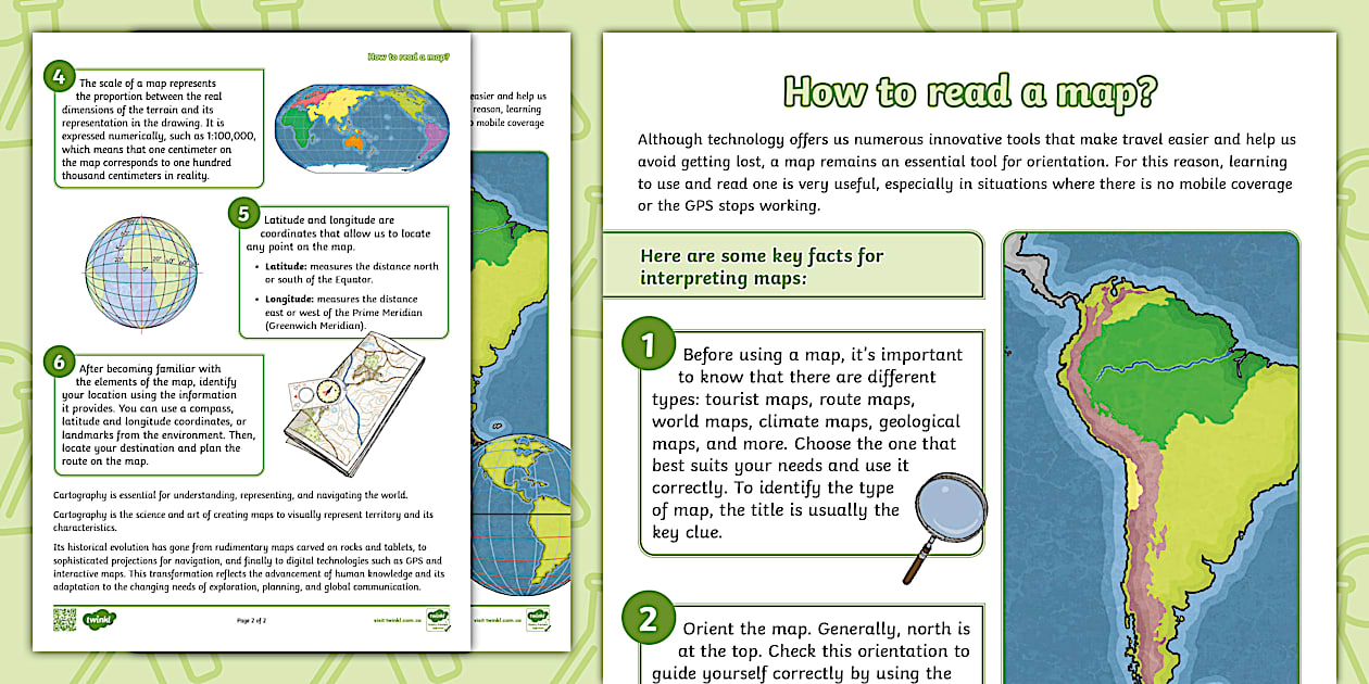 Guide: How to Read a Map (teacher made) - Twinkl