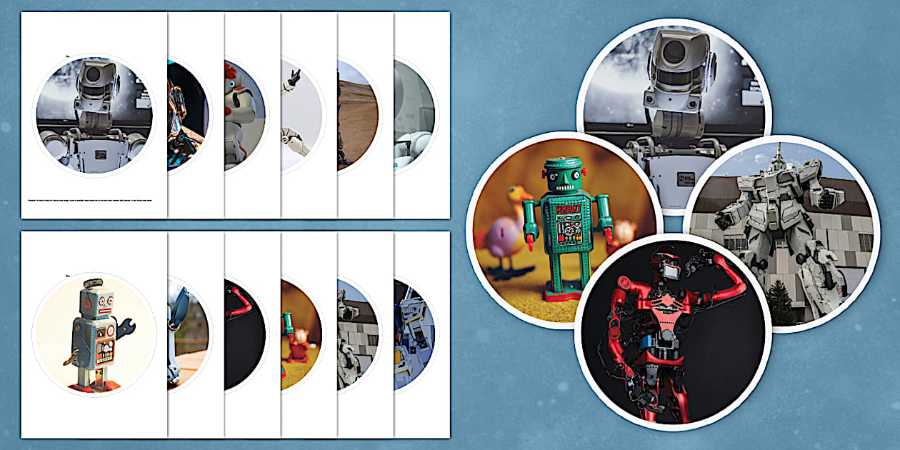 Robot Circle Display Photo Cut-Outs (teacher made) - Twinkl