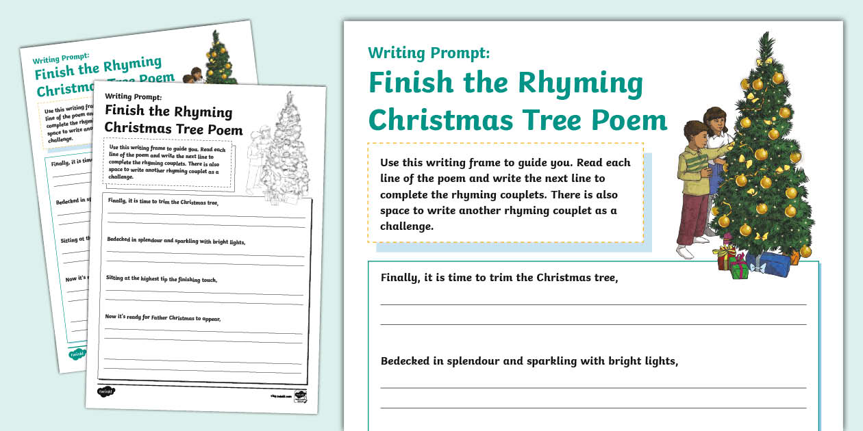 KS2 Writing Prompt: Finish the Rhyming Christmas Tree Poem