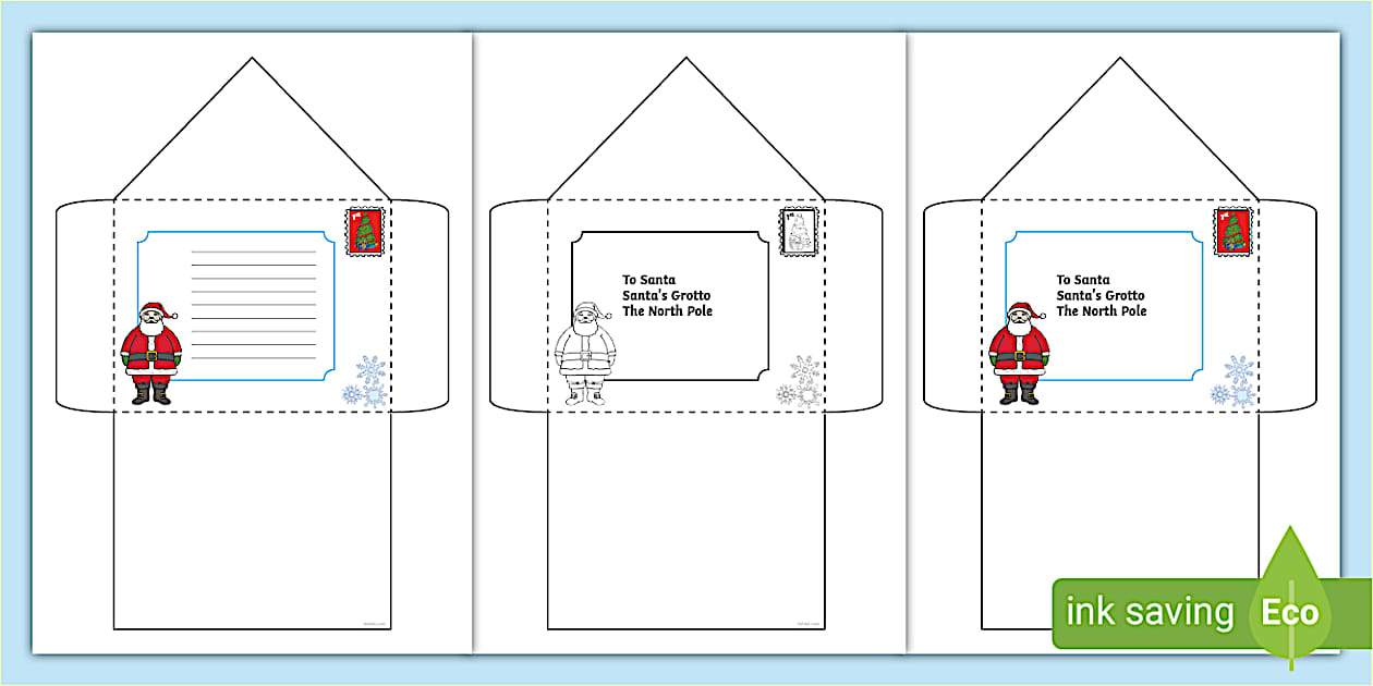 Santa Envelope Templates - Parents - Christmas - Twinkl
