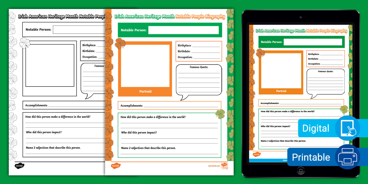 Irish American Heritage Month Notable Person Biography