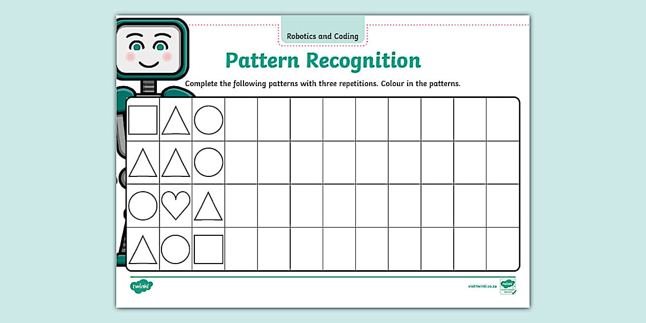 Grade 1 Pattern Recognition Worksheet: Shape and Colour