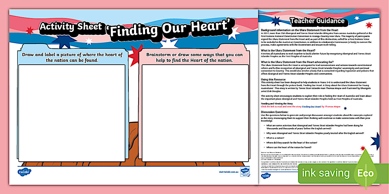 Activity Sheet to Support Teaching of Finding our Heart