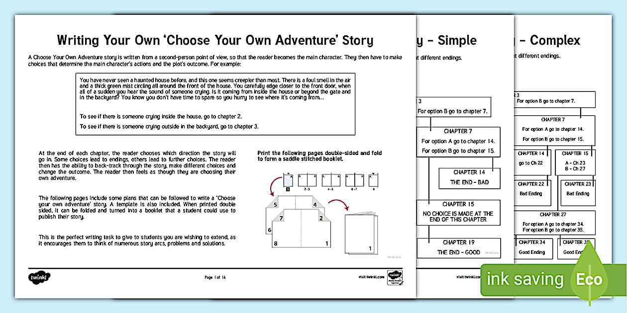 Choose your Own Adventure Writing Worksheet / Worksheets