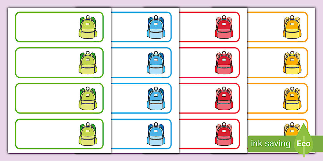👉 Editable School Bag Backpack Labels - Twinkl