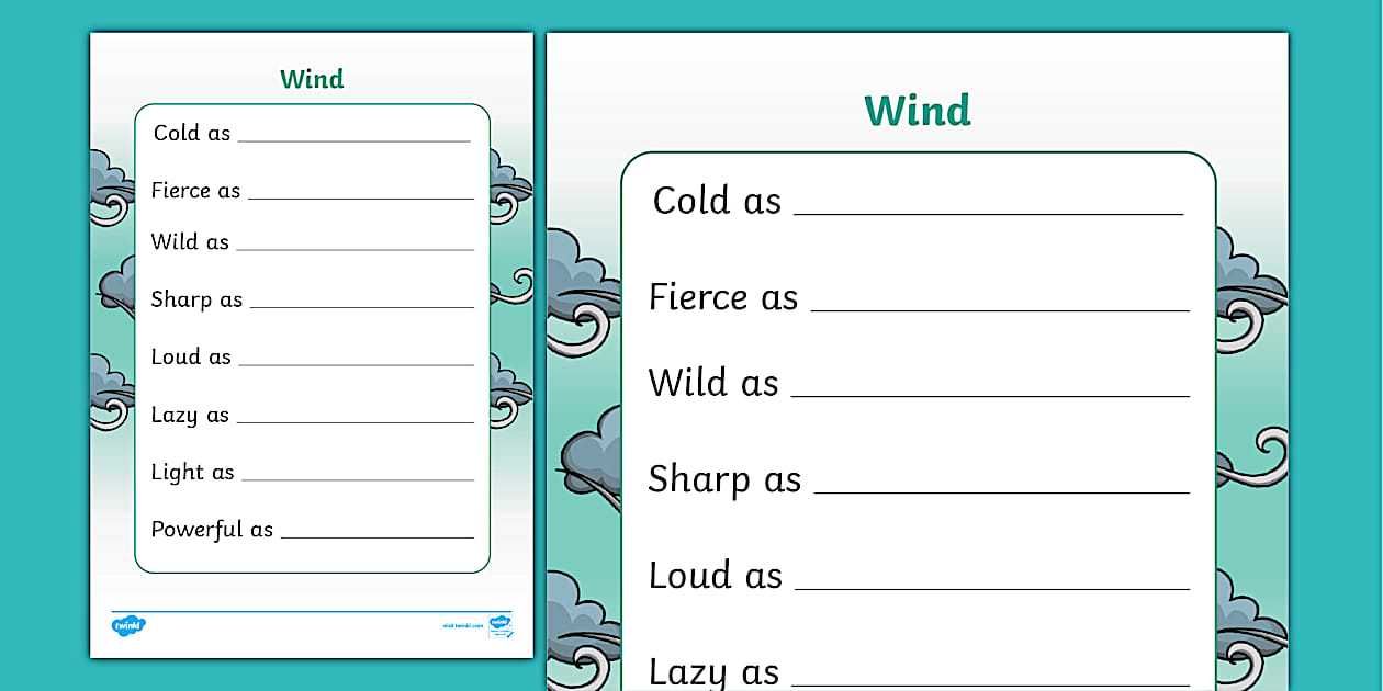 Wind Simile Poem (teacher made) - Twinkl