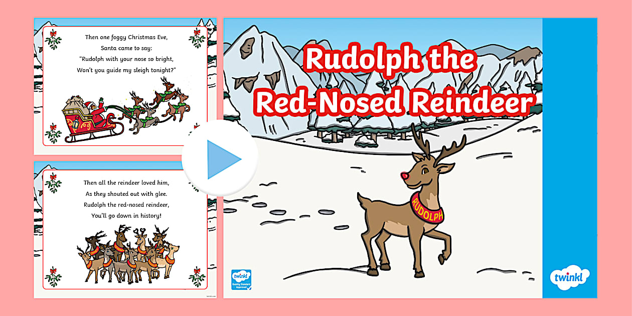 Rudolph the Red Nosed Reindeer Song PowerPoint - Twinkl