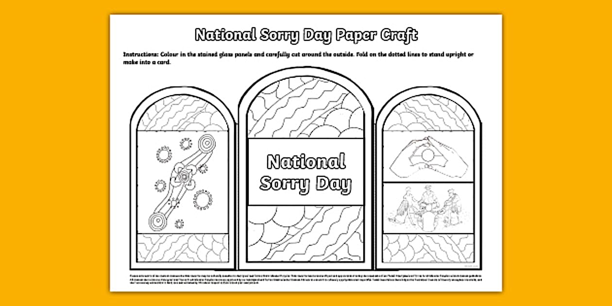National Sorry Day Tissue-Paper Stained-Glass Craft | Twinkl