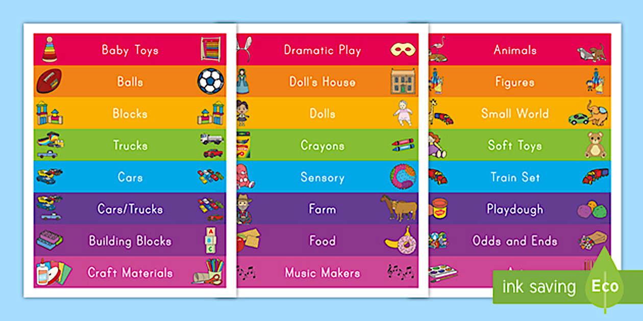 Toy Tray Labels (teacher made) - Twinkl