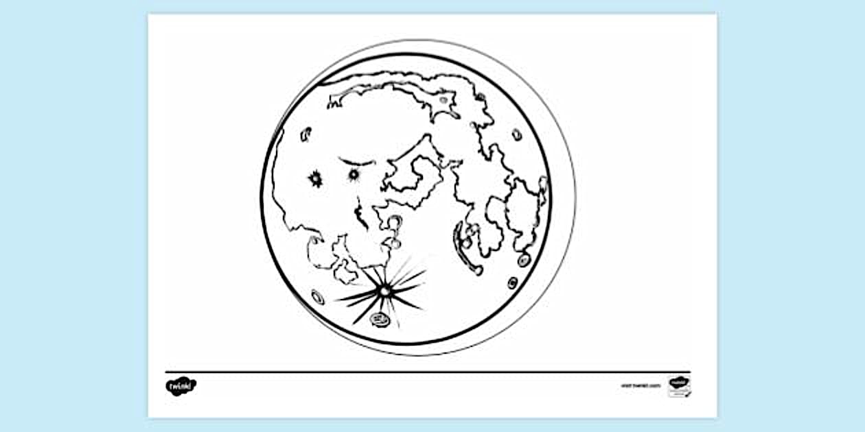 Partial Eclipse Colouring Sheet - KS1 Resources - Twinkl