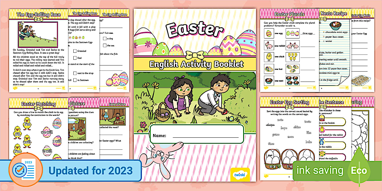 Editable Year 1 Easter English Activity Booklet - Twinkl