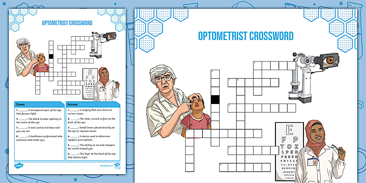 Optometrist Crossword (teacher made) - Twinkl