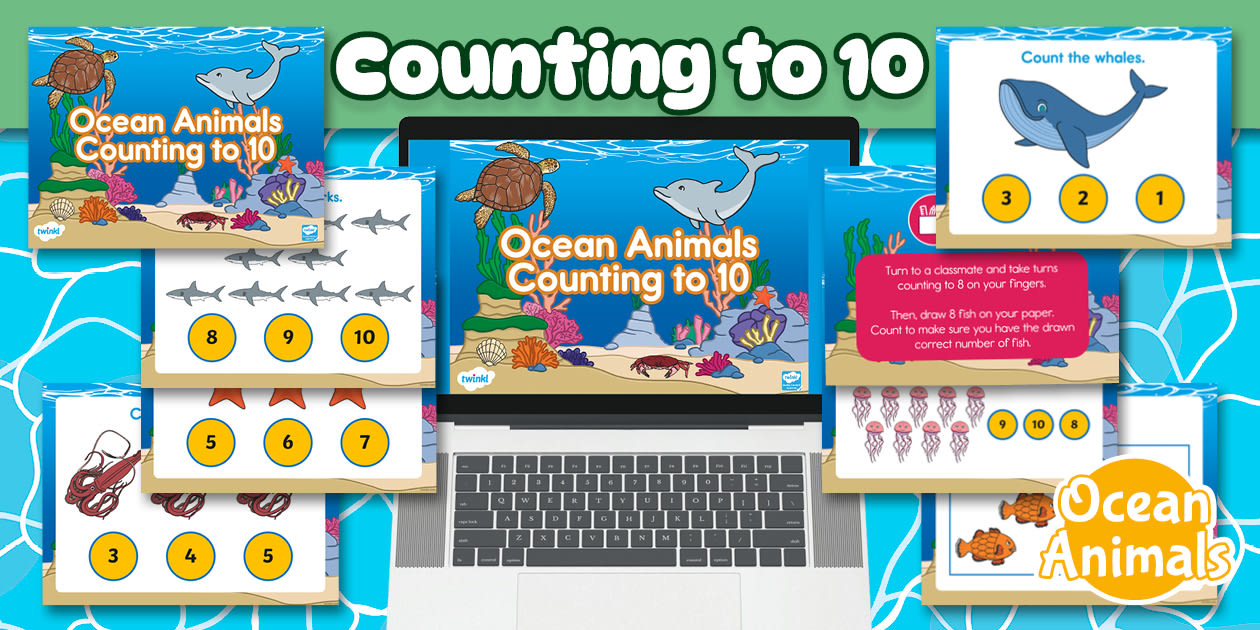 Ocean Animals Counting to 10 PowerPoint - Twinkl