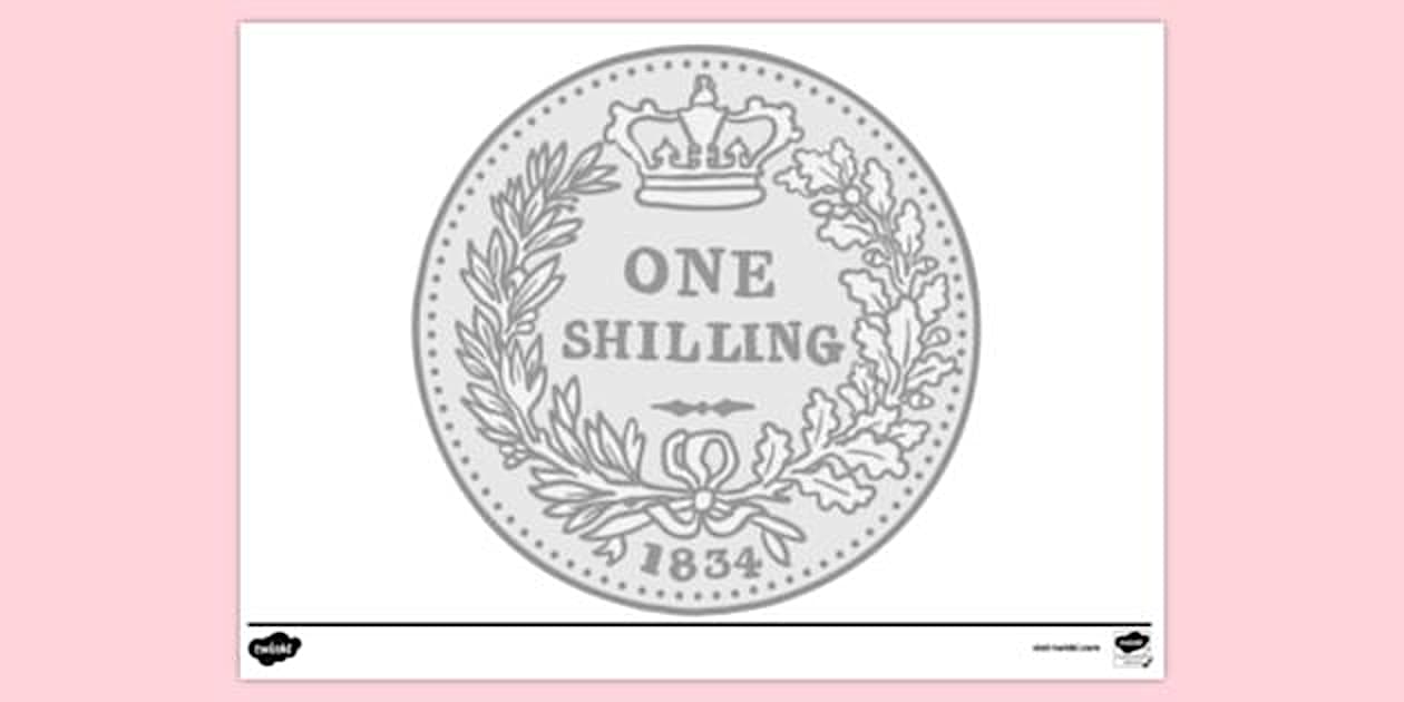 One Shilling Colouring Sheet - Resources (Teacher-Made)