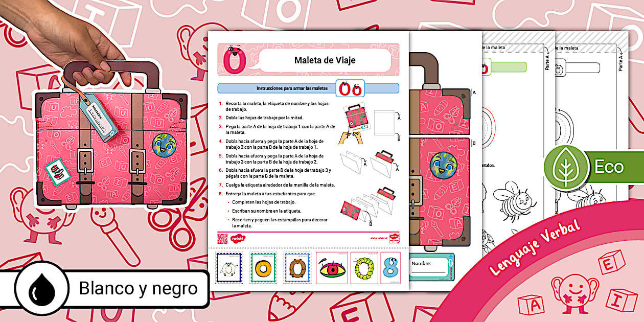 Maleta Vocales Letra o Actividad