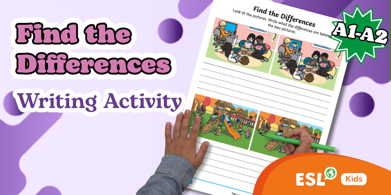 Spot the Difference ESL Activity for Kids