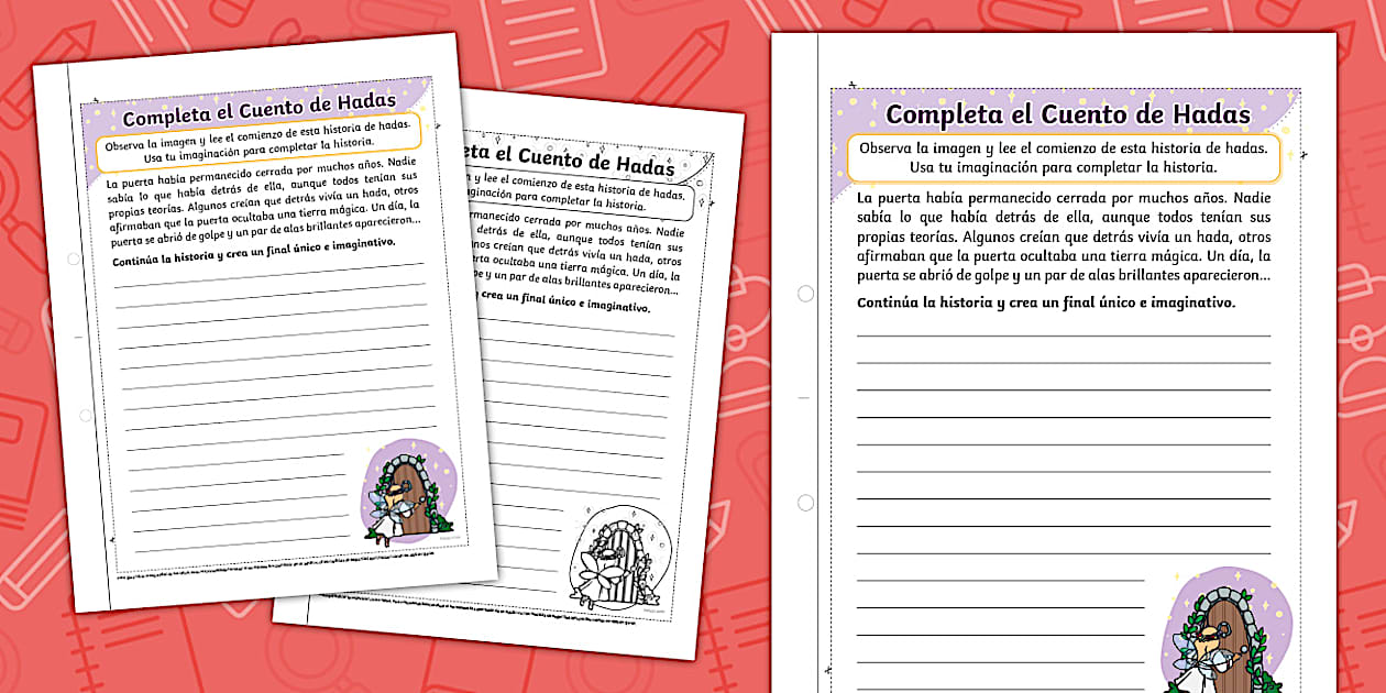 Guía de Trabajo: Completa el cuento de hadas (teacher made)