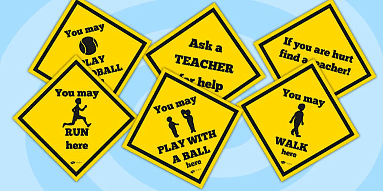 Yellow Safety Display Signs (teacher made) - Twinkl