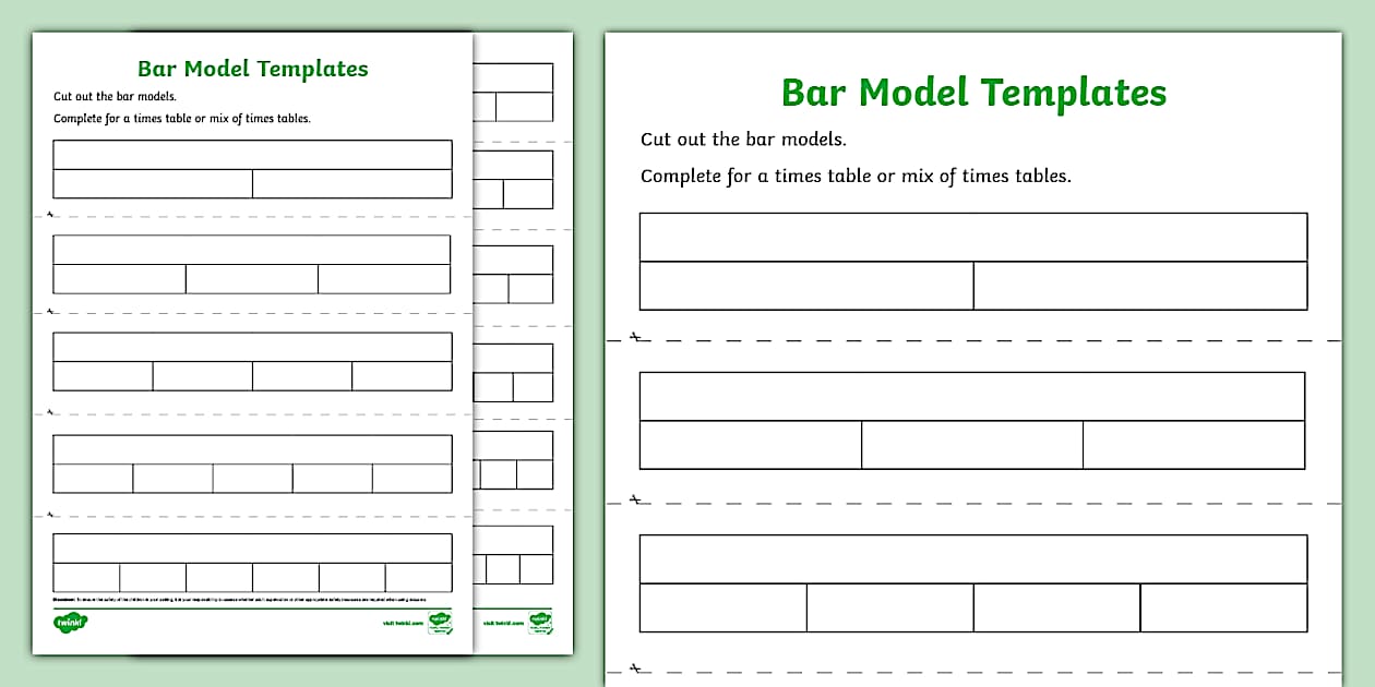 Times Table Bar Model Templates (teacher made) - Twinkl