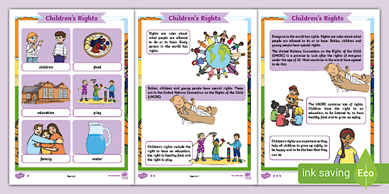 Editable Let’s Learn About Children’s Rights Fact File