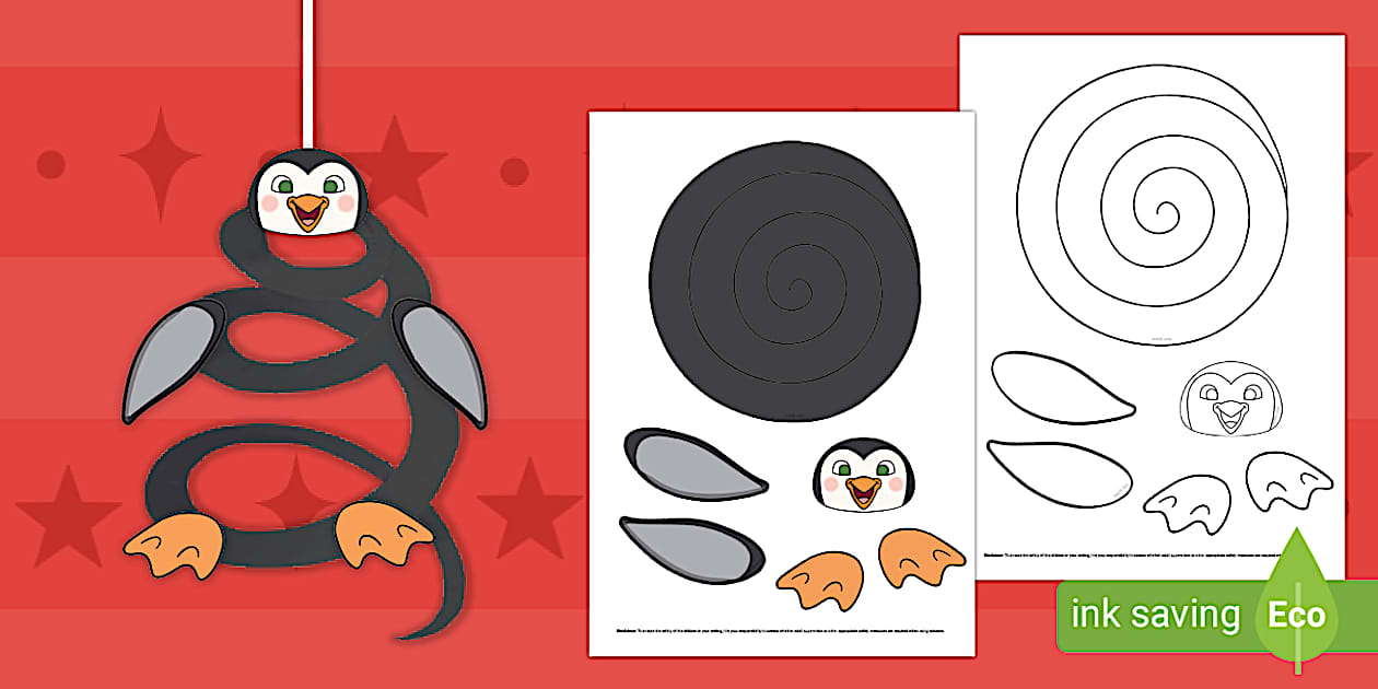 Penguin Spiral Paper Craft Activity - Twinkl - KS1 - Twinkl