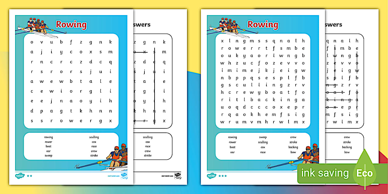 Rowing Differentiated Word Search (teacher made) - Twinkl