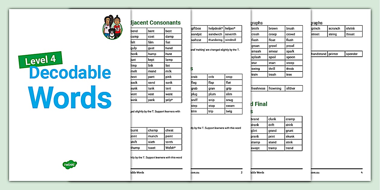 Phonics: Level 4 Decodable Words Booklet (teacher made)