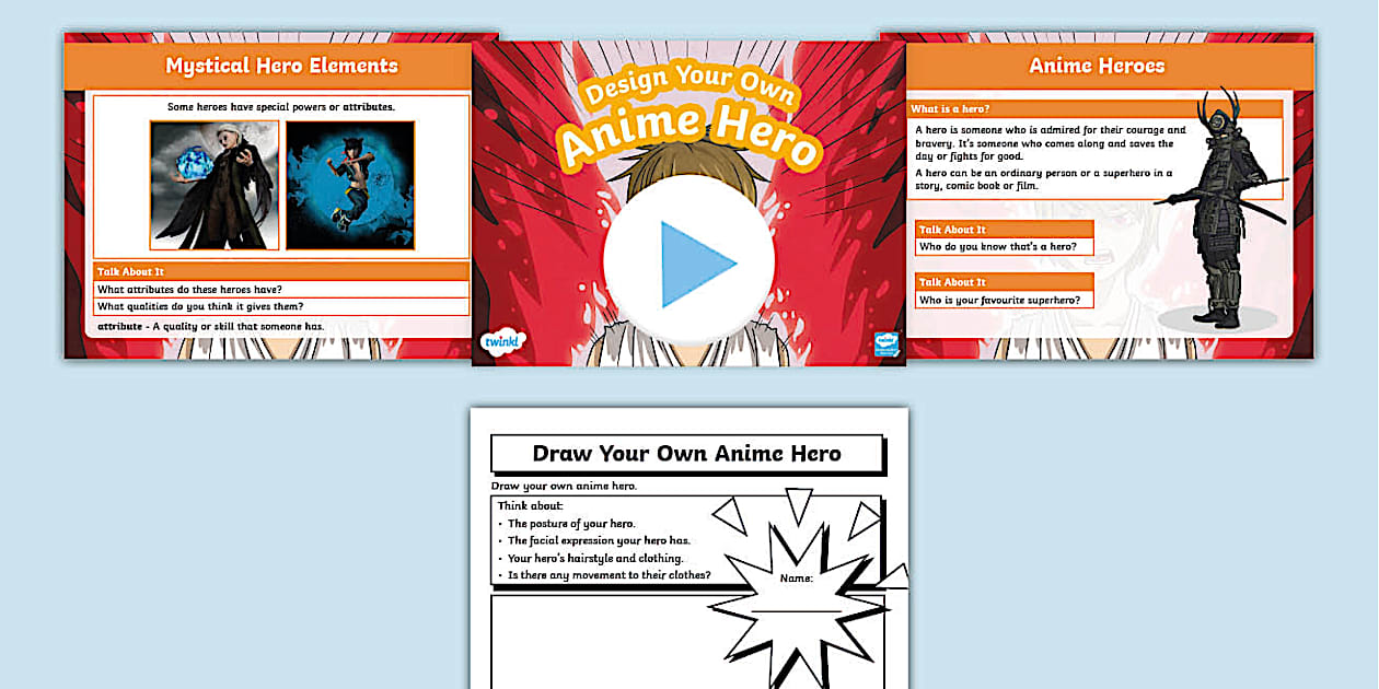 KS2 Design and Draw an Anime Hero Activity Pack - Twinkl