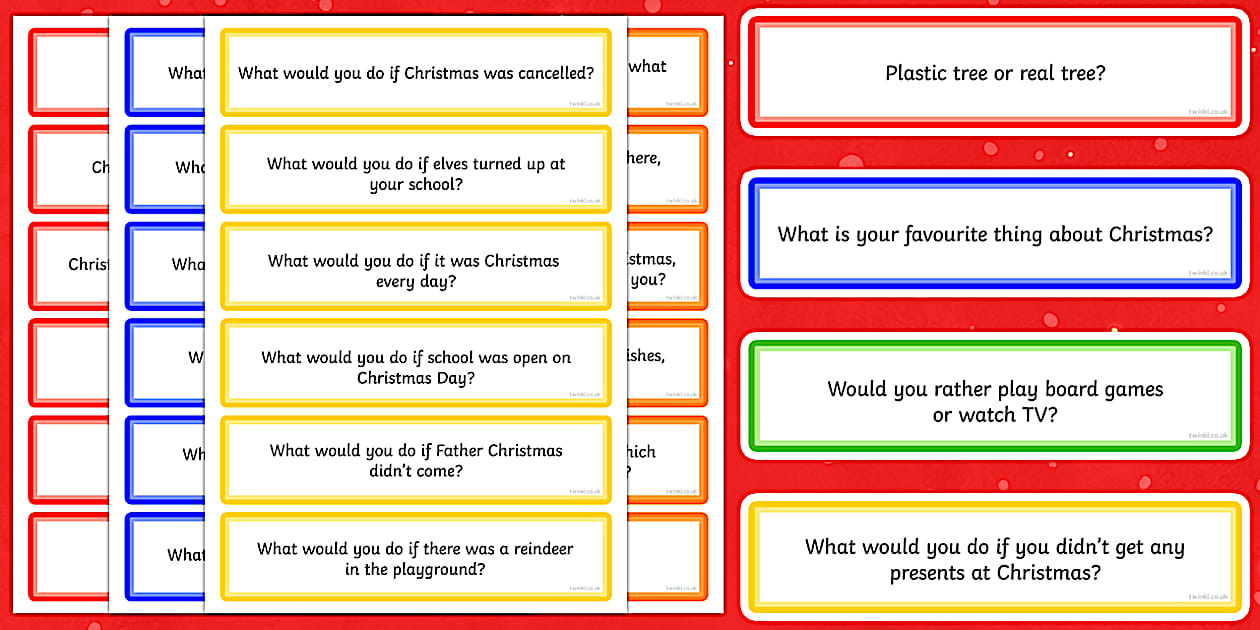 100 Christmas Dialogue ESL Cards | Circle Time | Twinkl