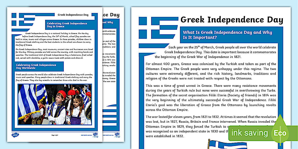 Greek Independence Day Fact File - Twinkl