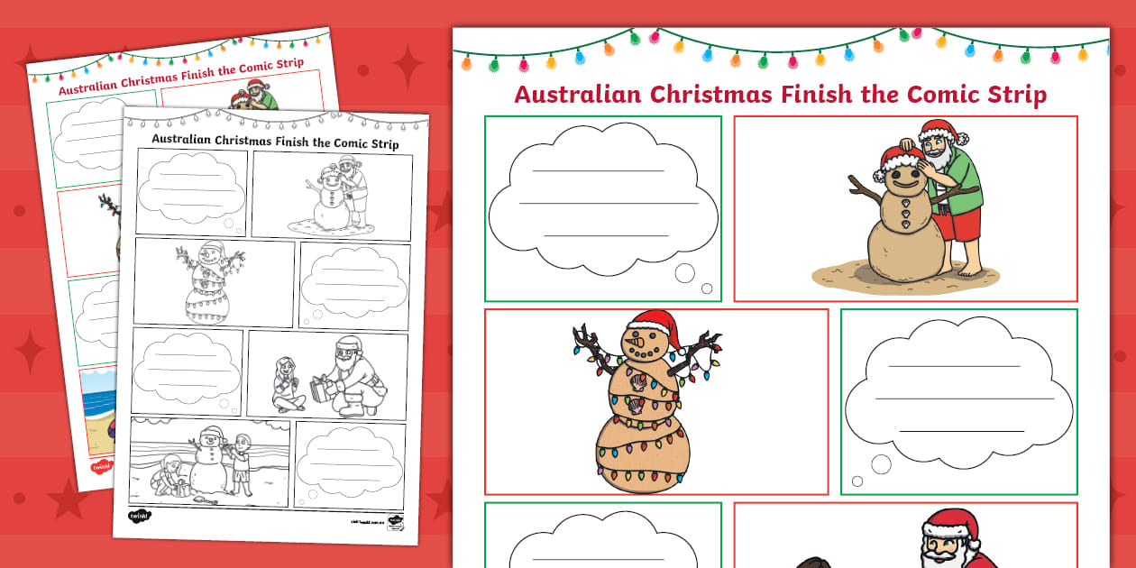 Australian Christmas Finish the Comic Strip (Teacher-Made)